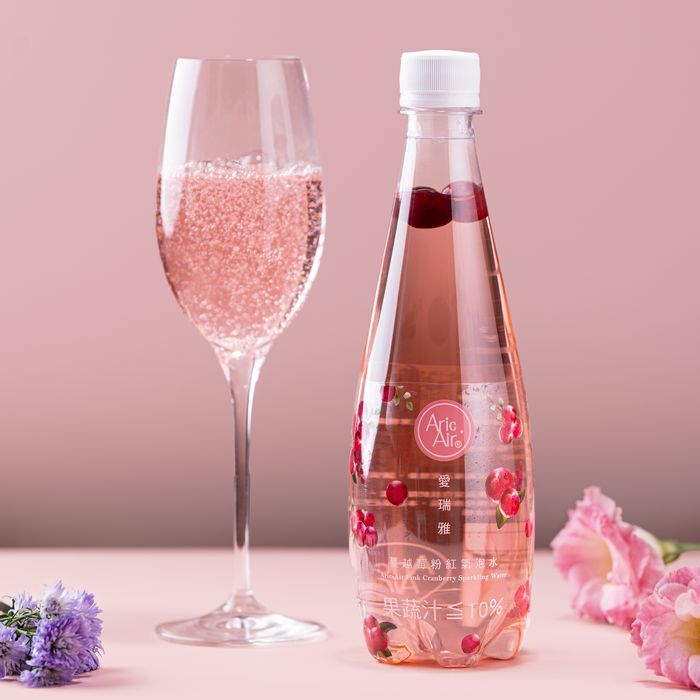 愛瑞雅AricAir｜蔓越莓粉紅氣泡水475ml/24入(箱) | HUG網路超市